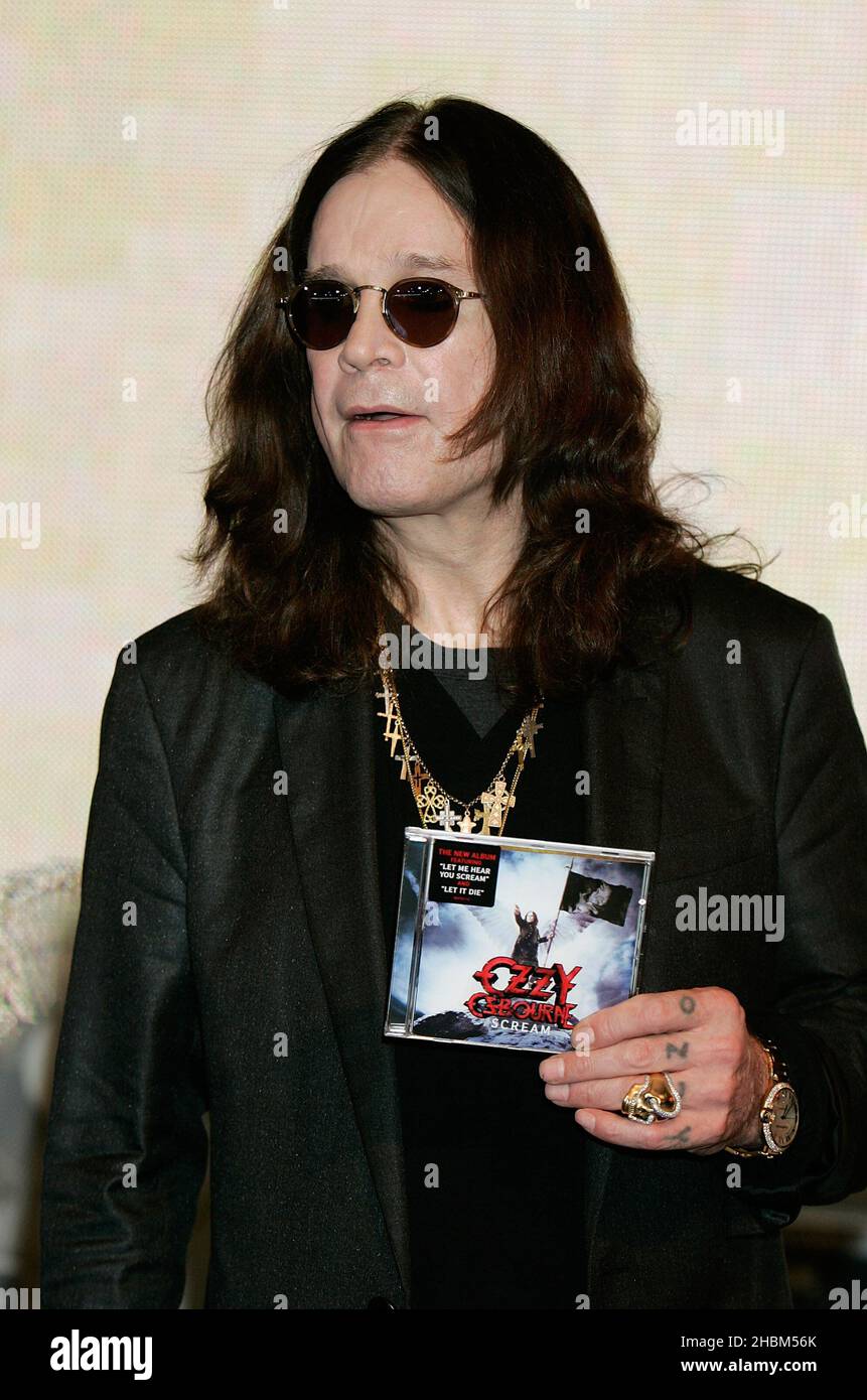 Ozzy Osborne signs copies of his new cd Screamâat HMV Oxford Street ...