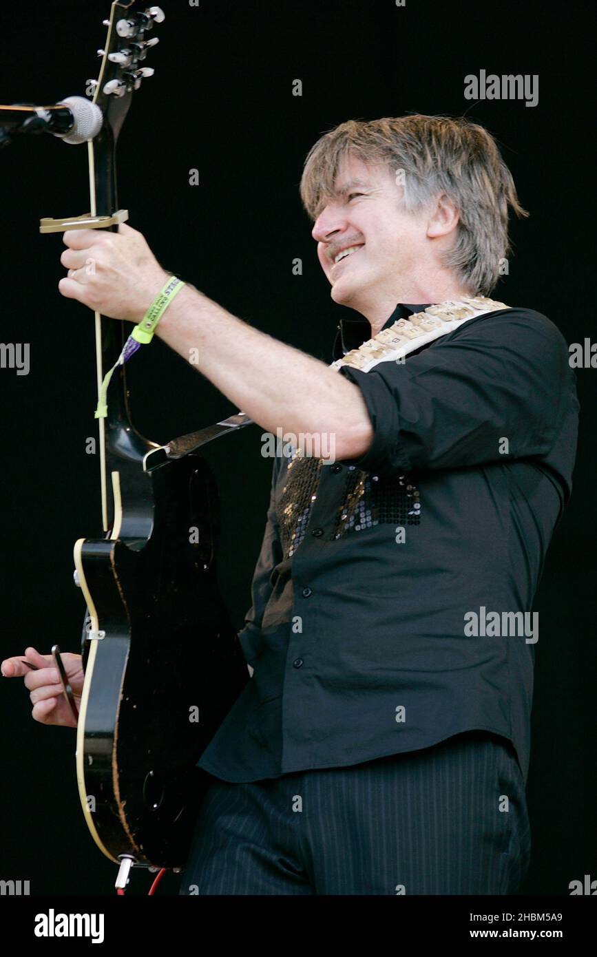 Neil Finn of Crowded House performs on stage at the Hard Rock Calling ...