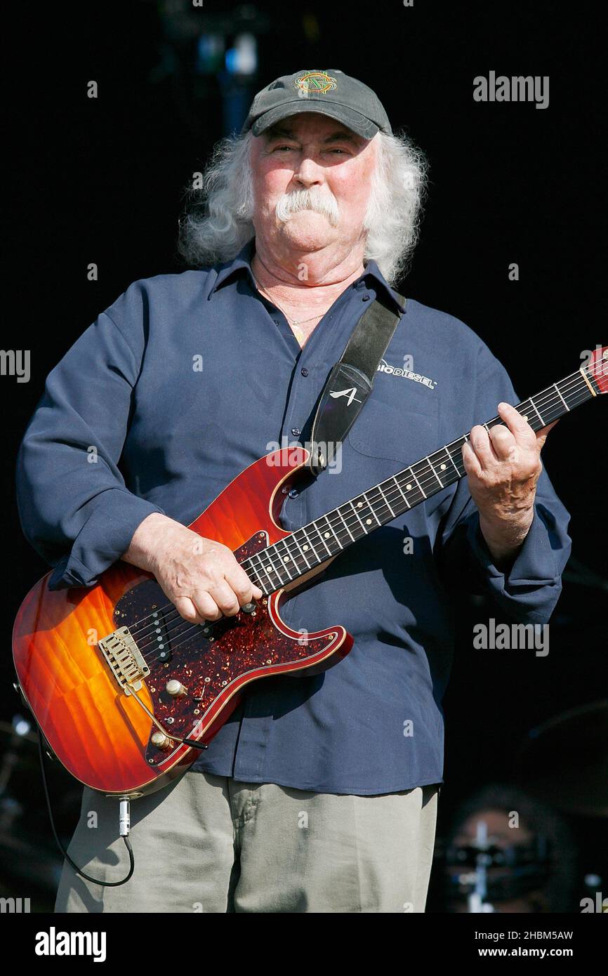 David Crosby of Crosby,Stills and Nash perform on stage at the Hard ...