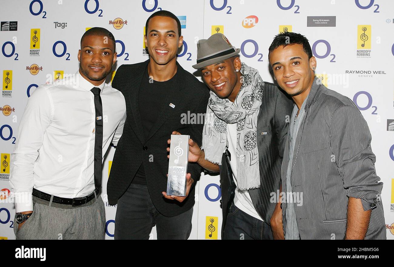 JLS with TAG Newcomer Award at the Silver Cleff Awards at the Hilton ...
