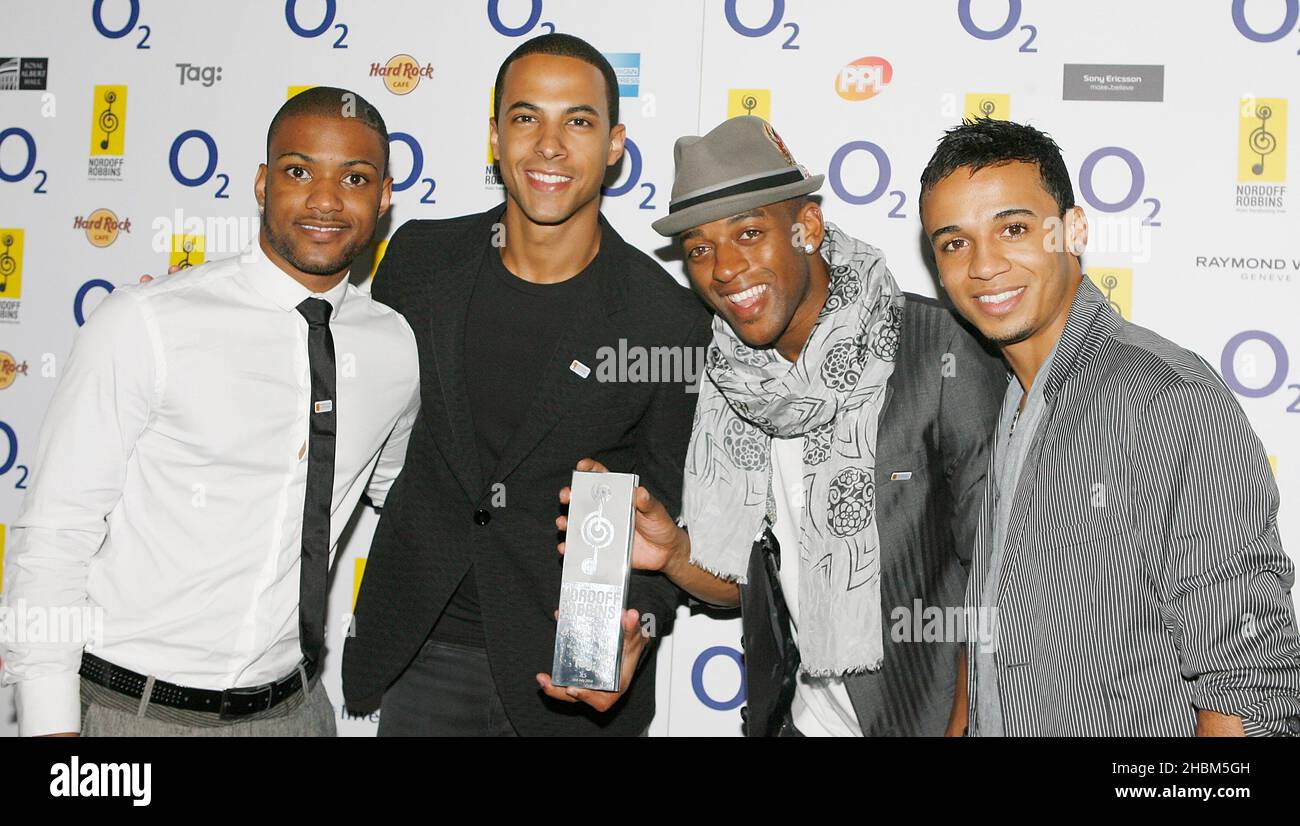 JLS with TAG Newcomer Award at the Silver Cleff Awards at the Hilton ...