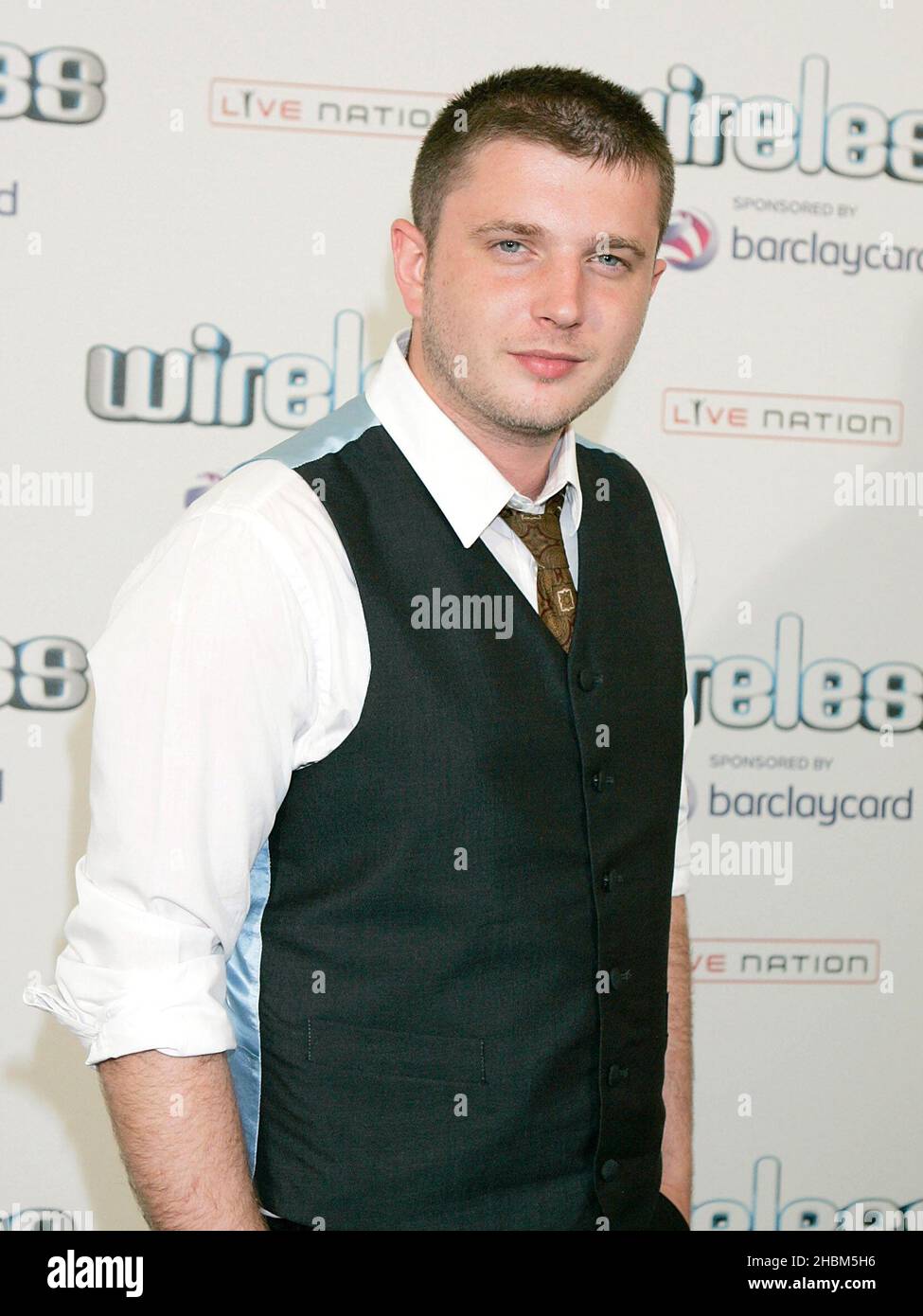 Plan B poses backstage at the Wireless Festival,Hyde Park,London Stock ...