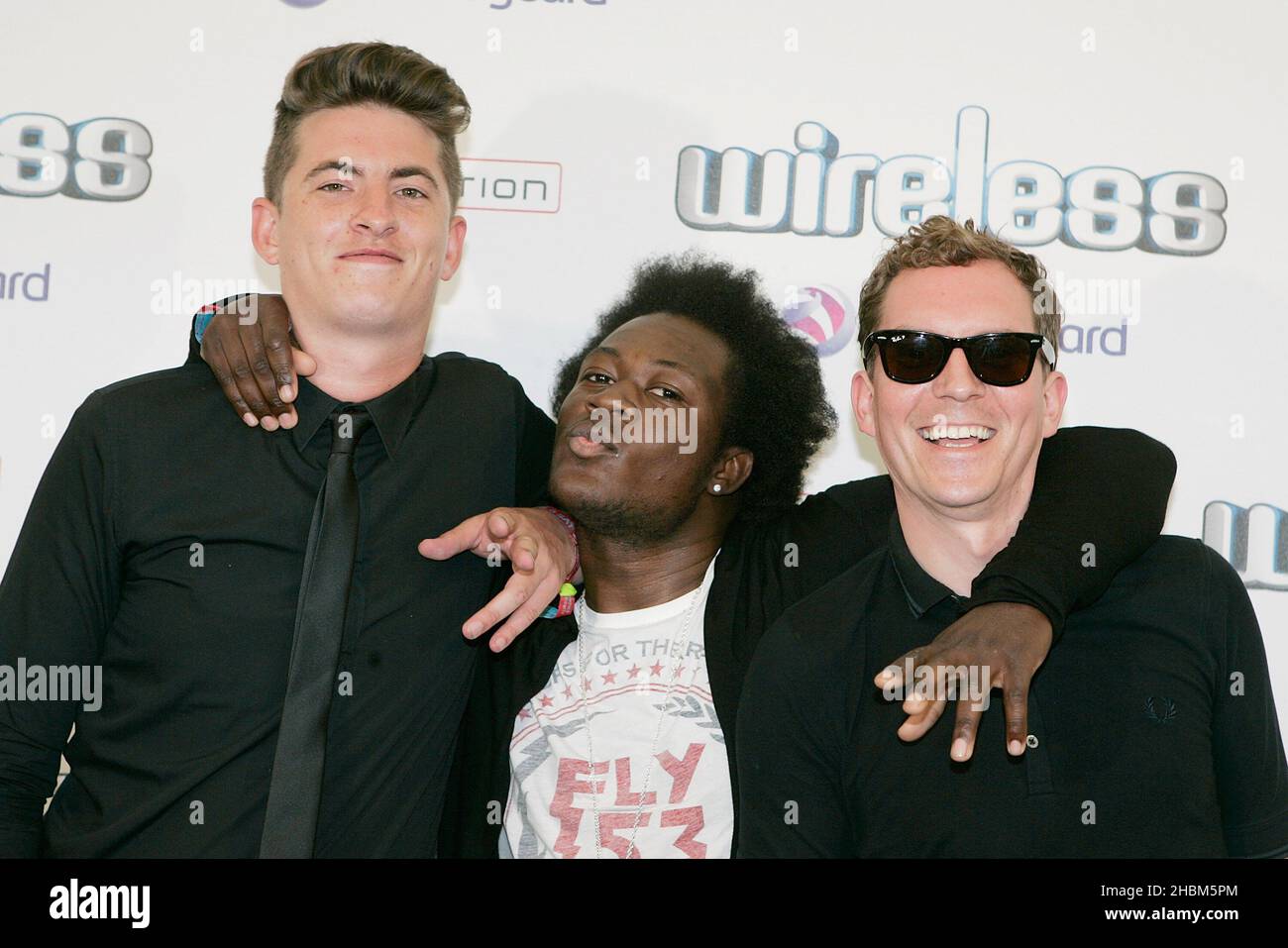Magnetic Man pose backstage at the Wireless Festival,Saturday in London ...