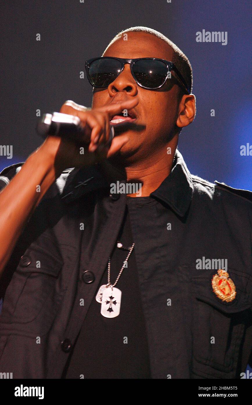 Jay Z performs live on stage at the Wireless Festival held at Hyde Park ...