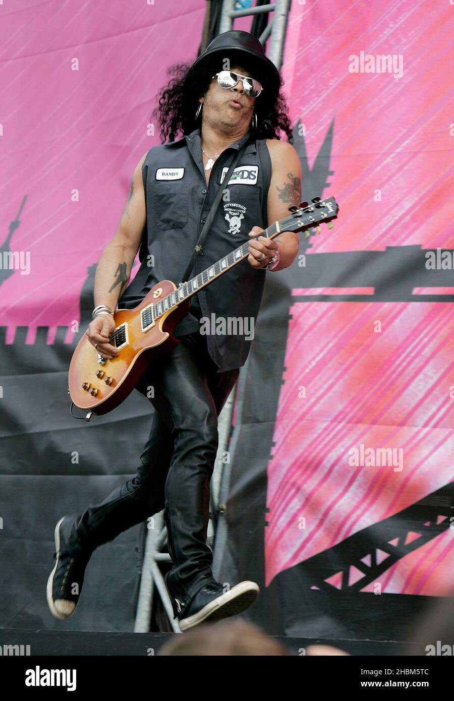 Slash performs live on stage at the Wireless Festival held at Hyde Park ...