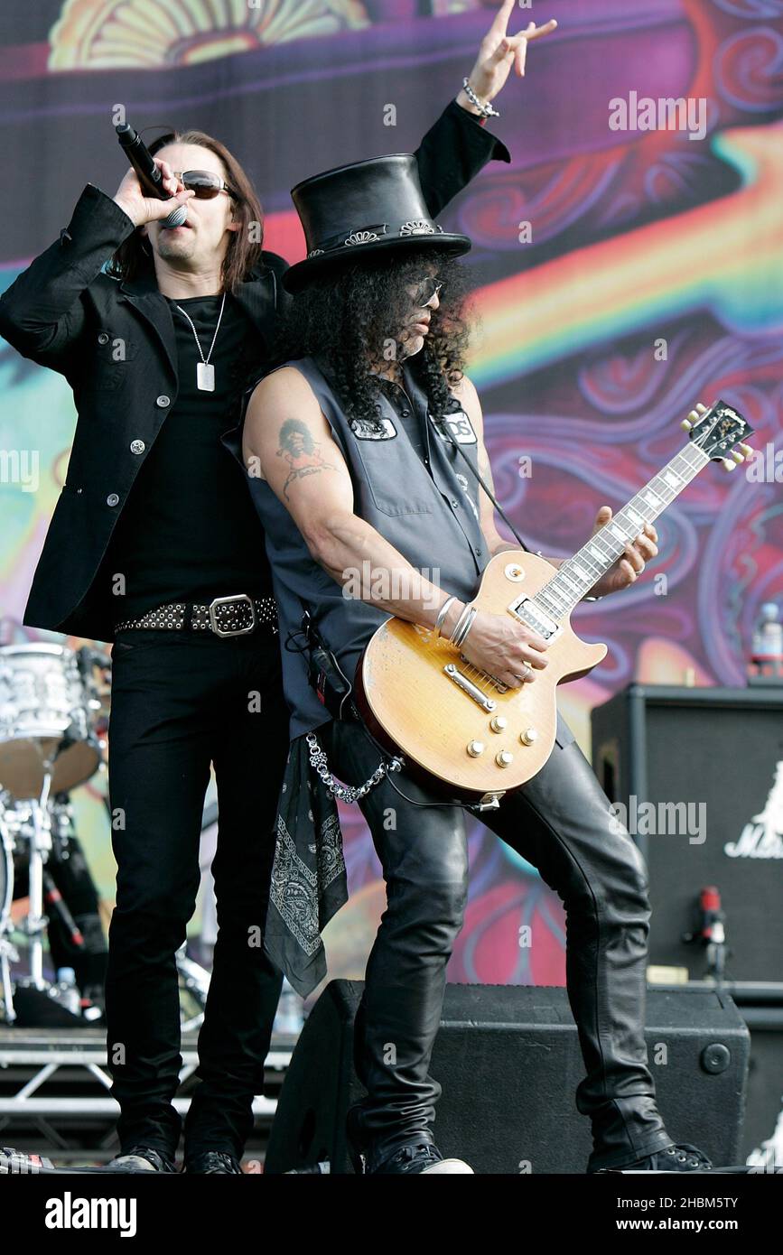 Miles Kennedy of Alterbrige and Slash perform live on stage at the ...