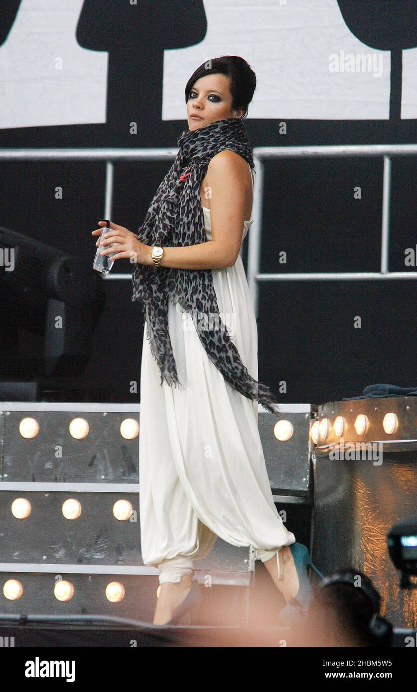 Lily Allen performs live on stage at the Wireless Festival held at Hyde ...
