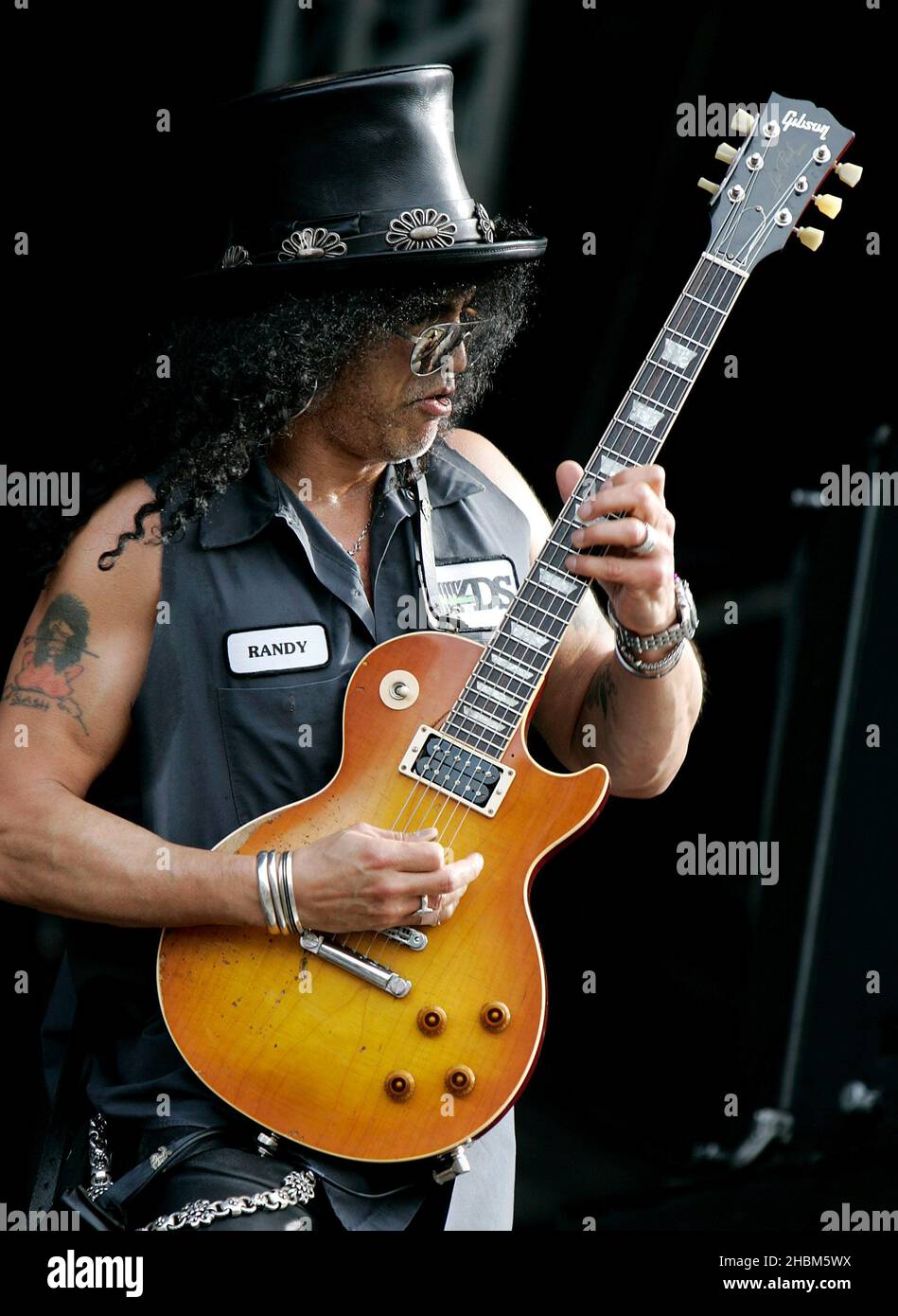 Slash performs live on stage at the Wireless Festival held at Hyde Park ...