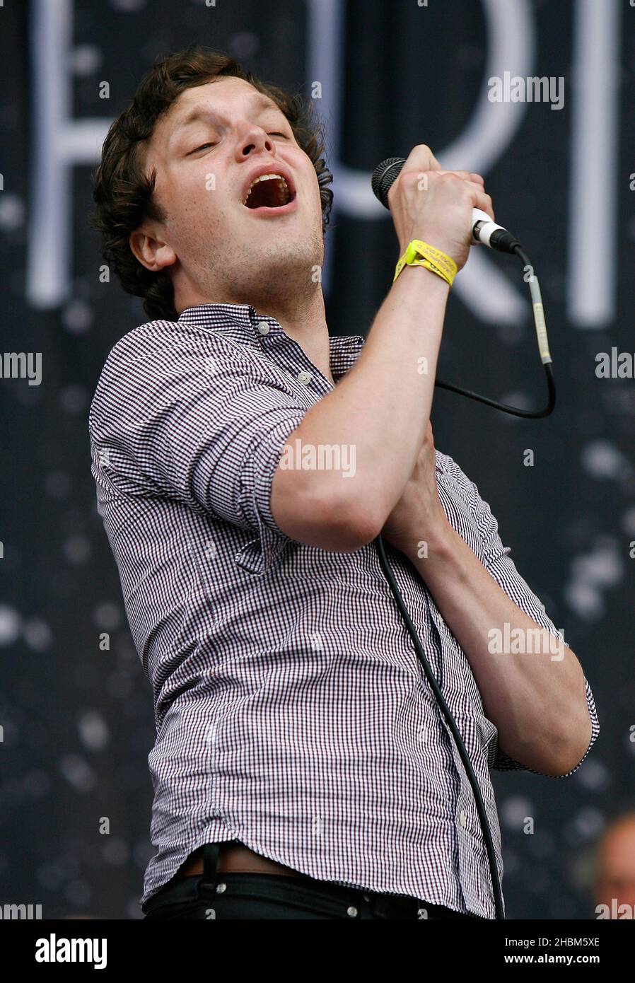 Ed Macfarlane of Friendly Fires performs live on stage at the Wireless ...