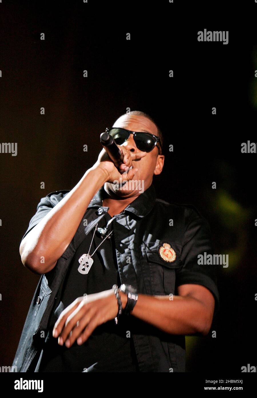 Jay Z performs live on stage at the Wireless Festival held at Hyde Park ...