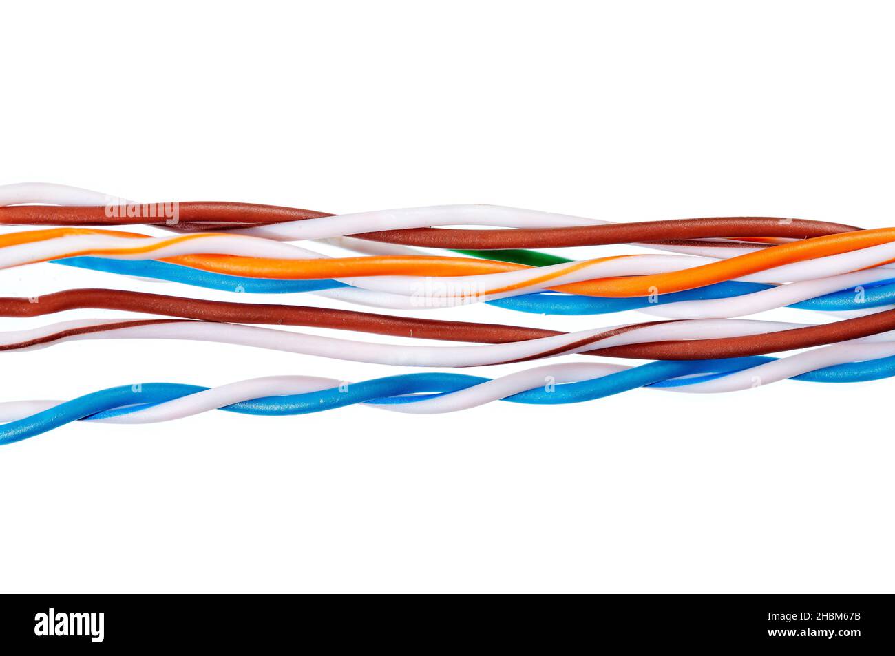 Colorful cable wire isolated over white background Stock Photo - Alamy