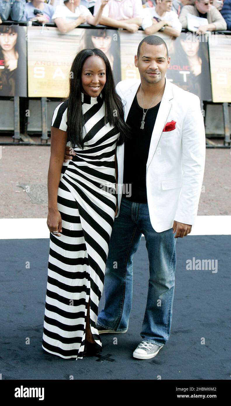 Michael Underwood and Angellica Bell arriving for the gala premiere of ...