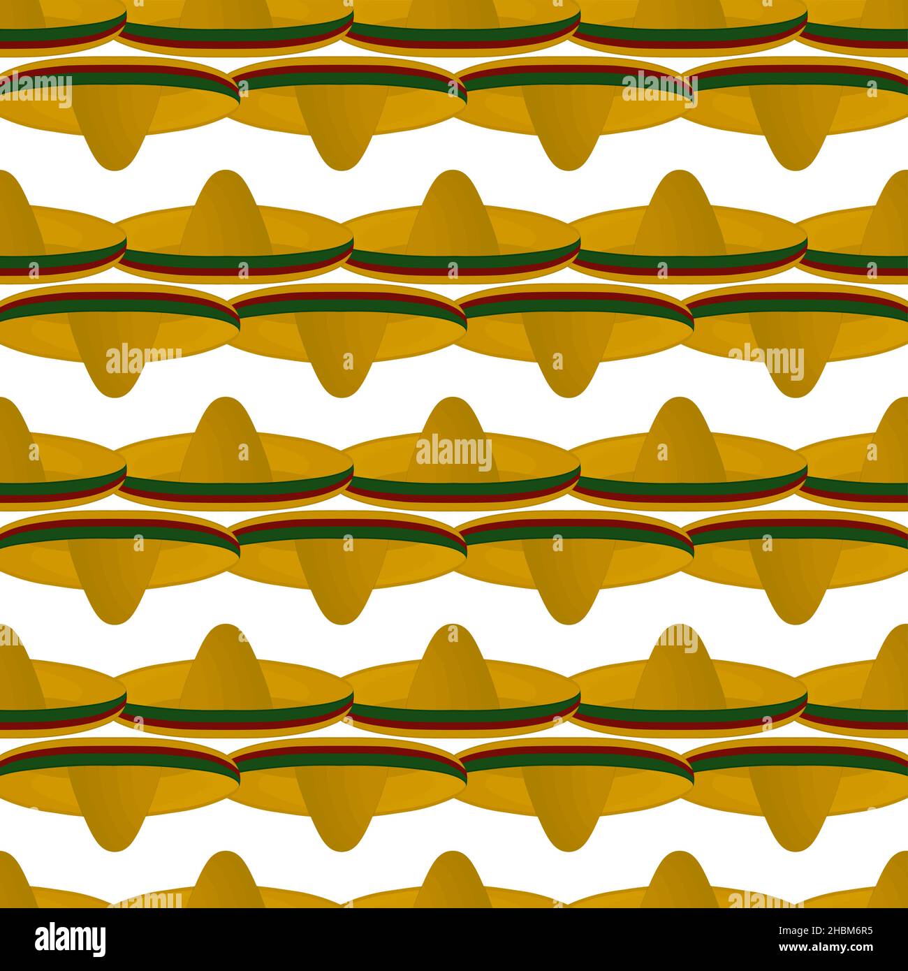 Pattern mexican hats sombrero, beautiful caps in white background. Caps ...