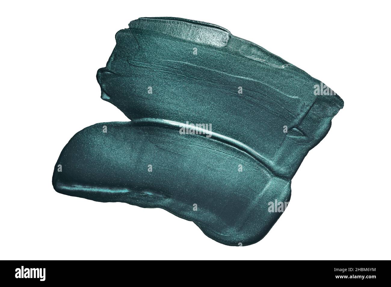 Dark green metallic paint stroke isolated on white background. Paint ...