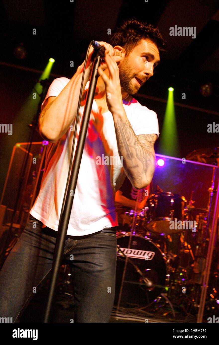 Adam Levine of Maroon 5 performs on stage at the Scala in London Stock ...