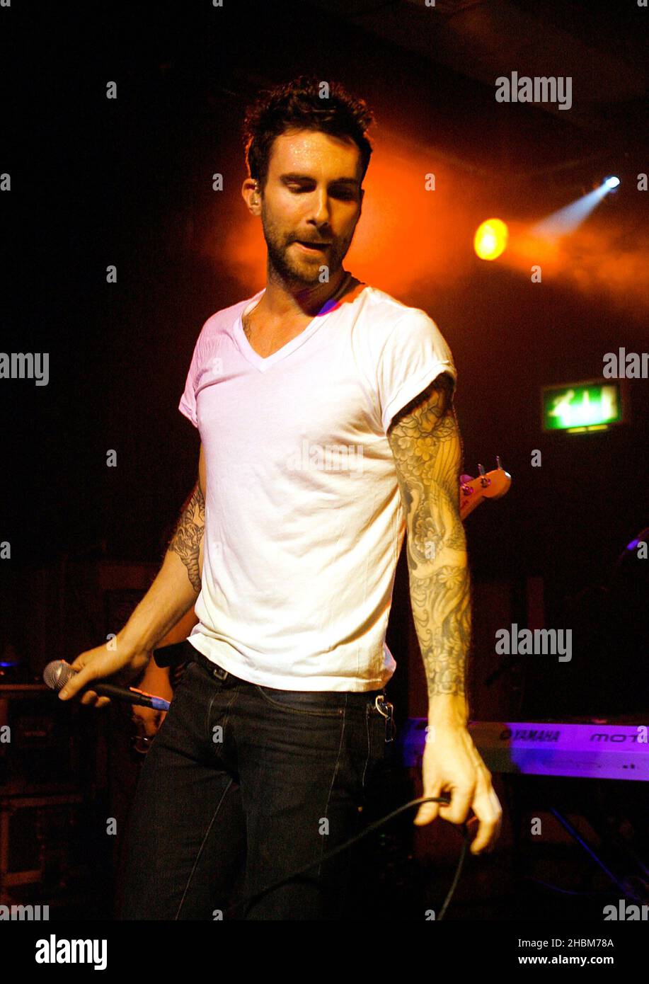 Adam Levine of Maroon 5 performs on stage at the Scala in London Stock ...