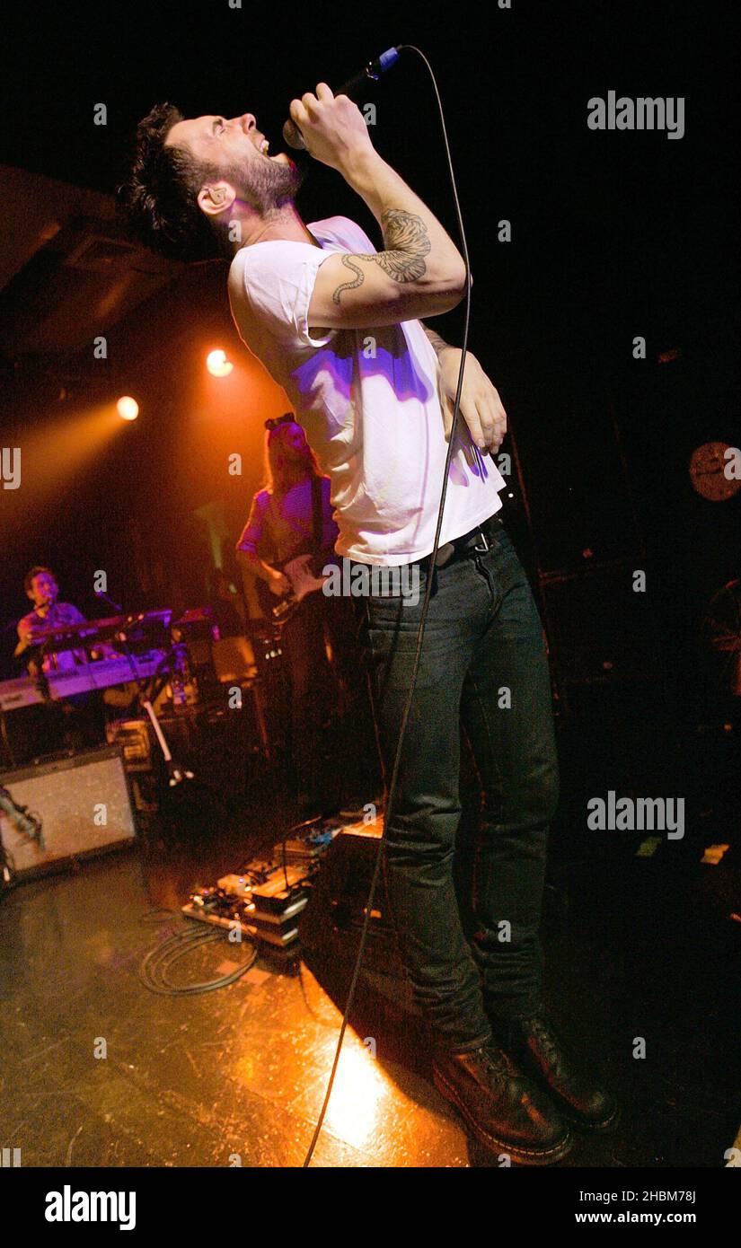 Adam Levine of Maroon 5 performs on stage at the Scala in London Stock ...