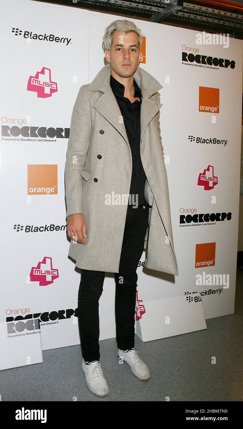 Mark Ronson backstage at the Orange Rockcorps at the Royal Albert Hall ...