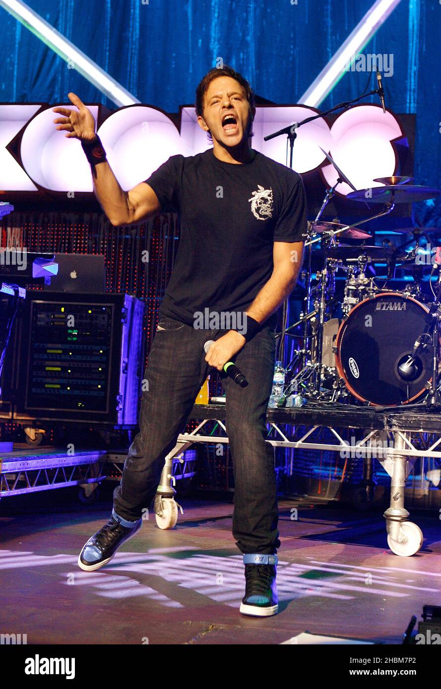 Rob Swine of Pendulum performs at the Orange Corps Rocks at the Royal ...