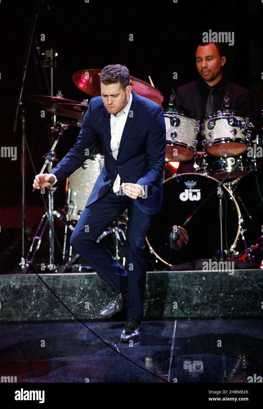 Michael Buble performs live in concert at Wembley Arena in London Stock ...