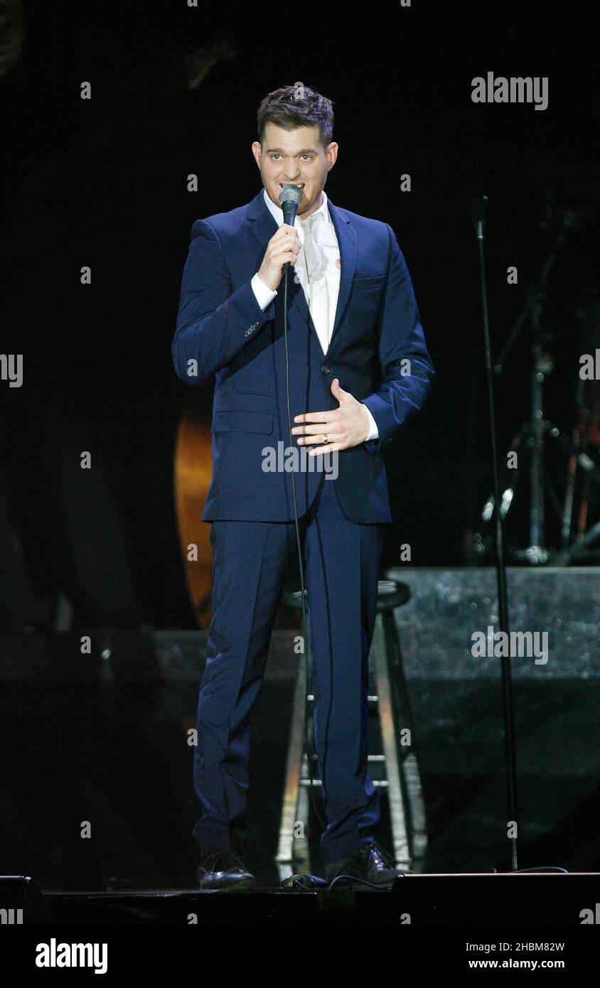 Michael Buble performs live in concert at Wembley Arena in London Stock ...