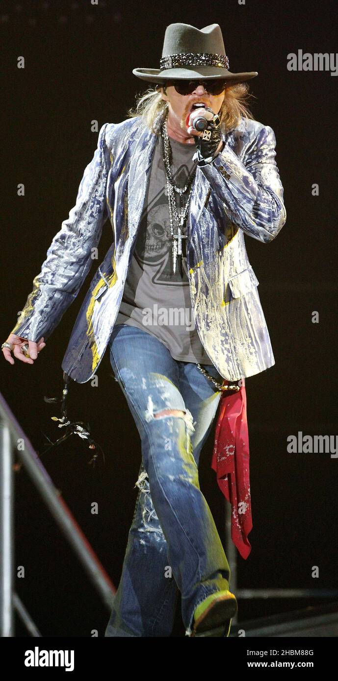 Axl Rose of Guns N' Roses performs live in concert at the O2 arena in ...