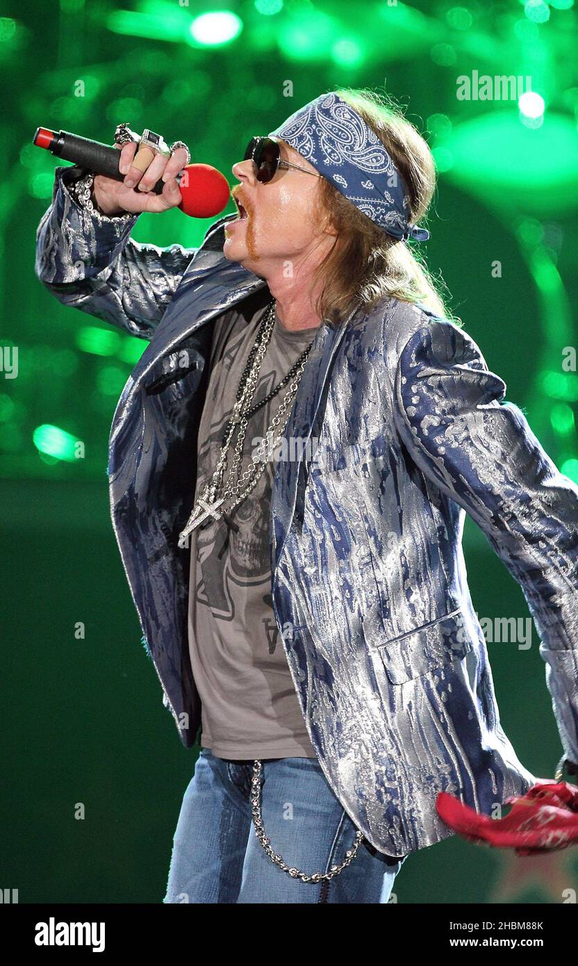 Axl Rose of Guns N' Roses performs live in concert at the O2 arena in ...