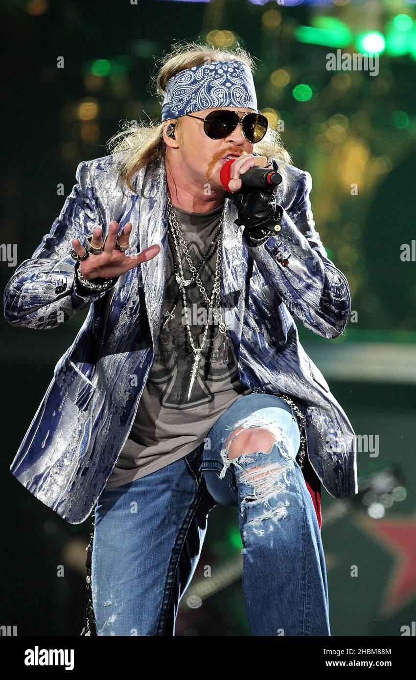 Axl Rose of Guns N' Roses performs live in concert at the O2 arena in ...