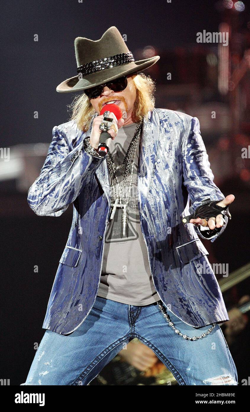 Axl Rose of Guns N' Roses performs live in concert at the O2 arena in ...
