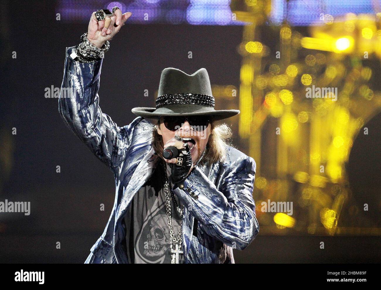 Axl Rose of Guns N' Roses performs live in concert at the O2 arena in ...