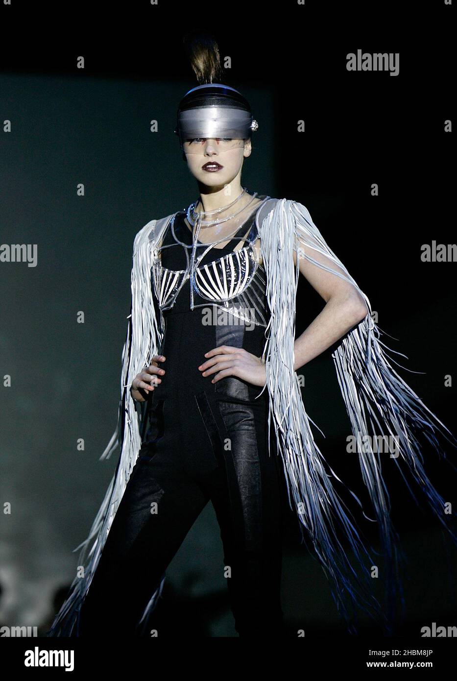 A model on stage at Britain's Next Top Model Live at Excel in London ...