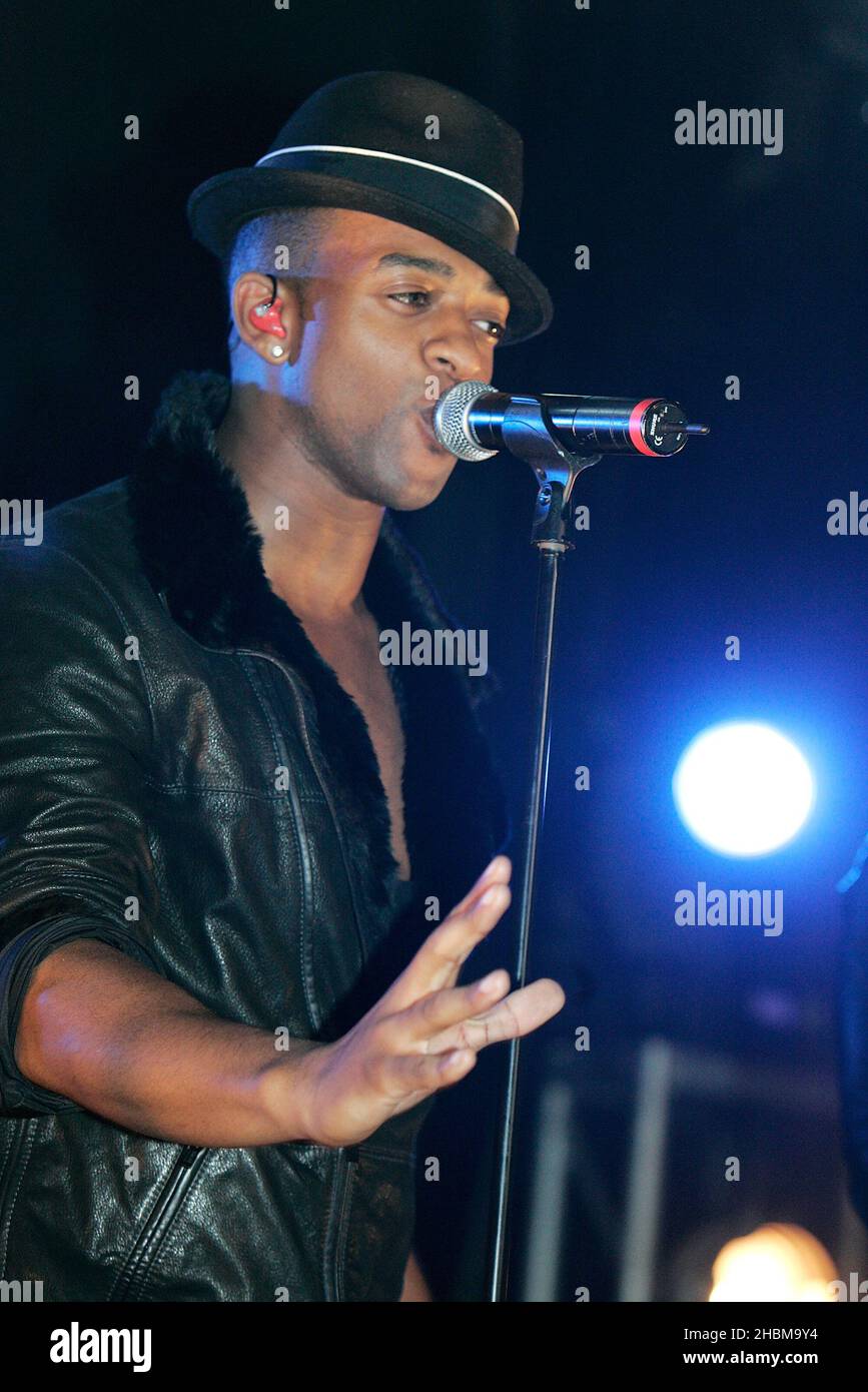 Ortise Williams of JLS performs at G-A-Y Heaven in London Stock Photo ...