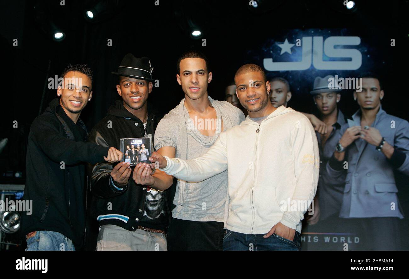 JLS band members (left to right) Aston Merrygold, Ortise Williams ...