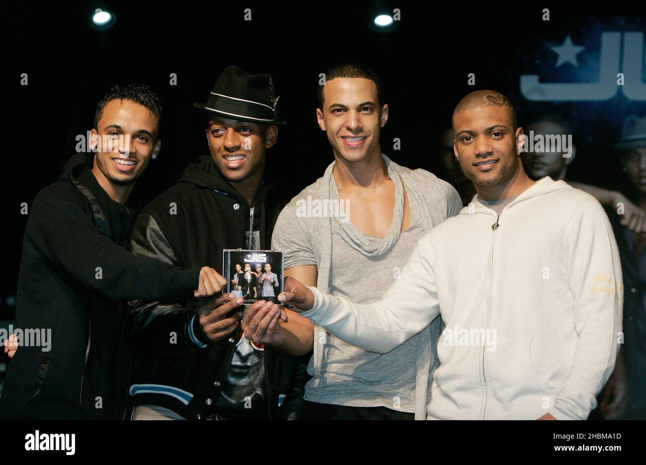 JLS band members (left to right) Aston Merrygold, Ortise Williams ...