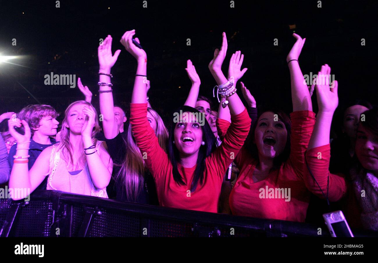 Fans in the crowd during Capital FM's Jingle Bell Ball at the O2 Arena ...