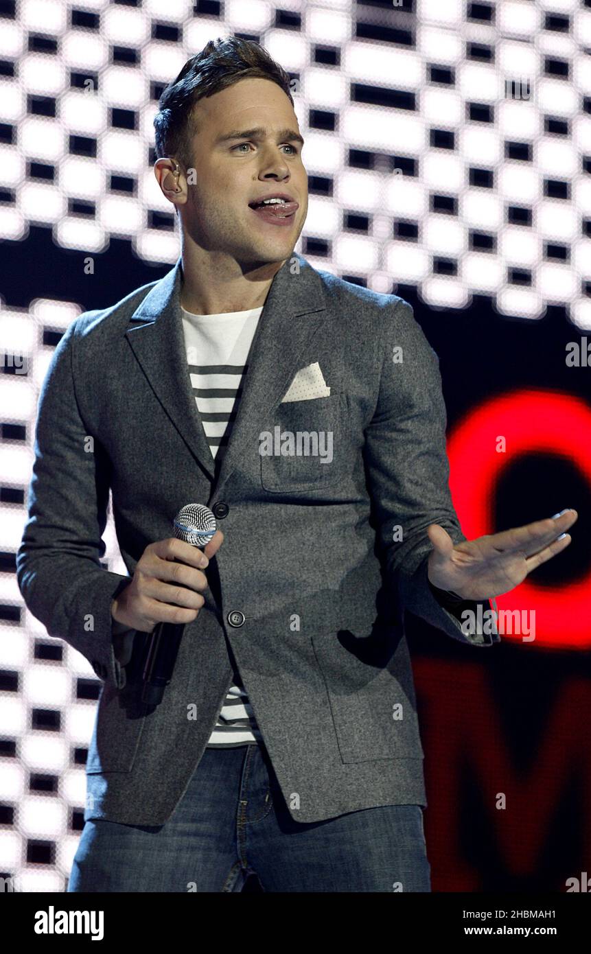 Olly Murs on stage during Capital FM's Jingle Bell Ball at the O2 Arena ...