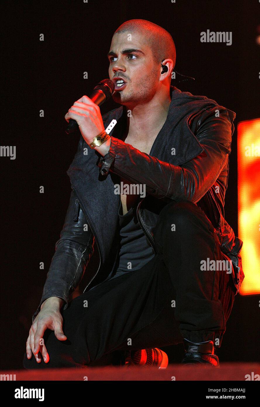 Max George of The Wanted on stage during Capital FM's Jingle Bell Ball ...