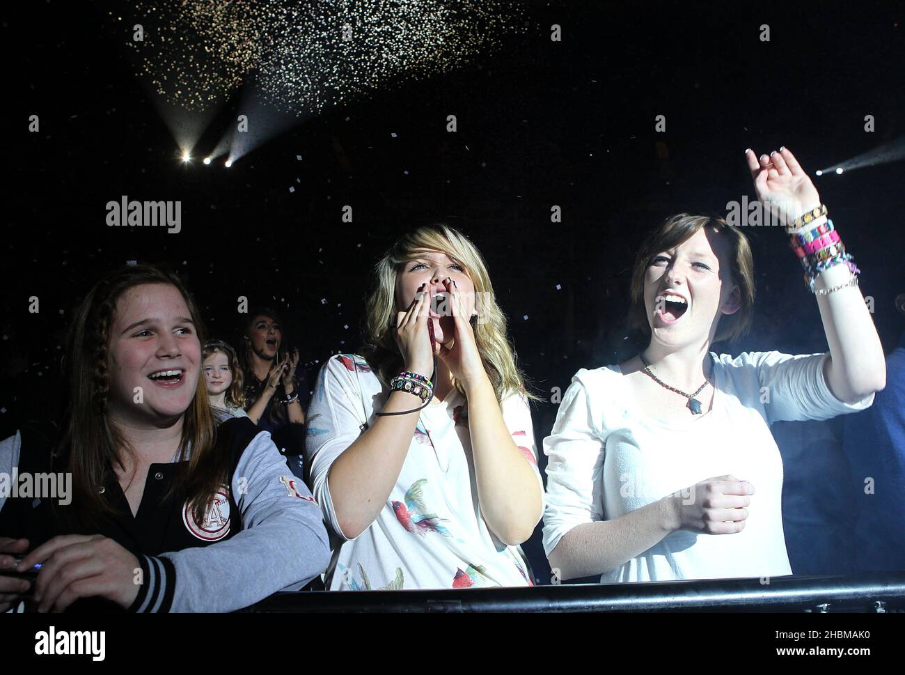 Fans in the crowd during Capital FM's Jingle Bell Ball at the O2 Arena ...