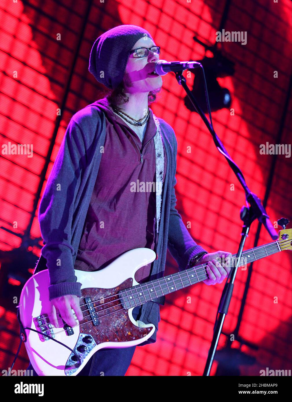 Greg Churchouse of Scouting For Girls on stage during Capital FM's ...