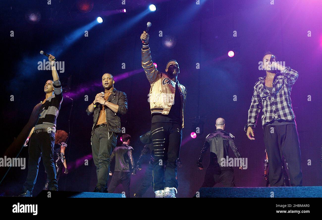 JLS on stage during Capital FM's Jingle Bell Ball at the O2 Arena ...