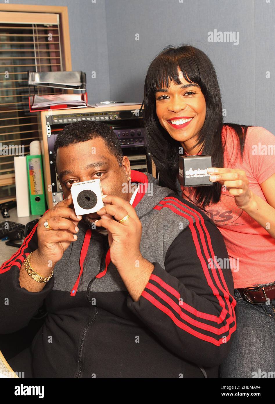 Michelle Williams of Destiny's Child with DJ Martin Jay at Choice FM ...