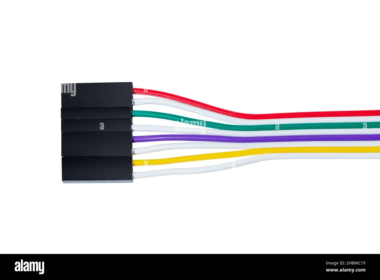 Colorful cable wire isolated over white background Stock Photo - Alamy