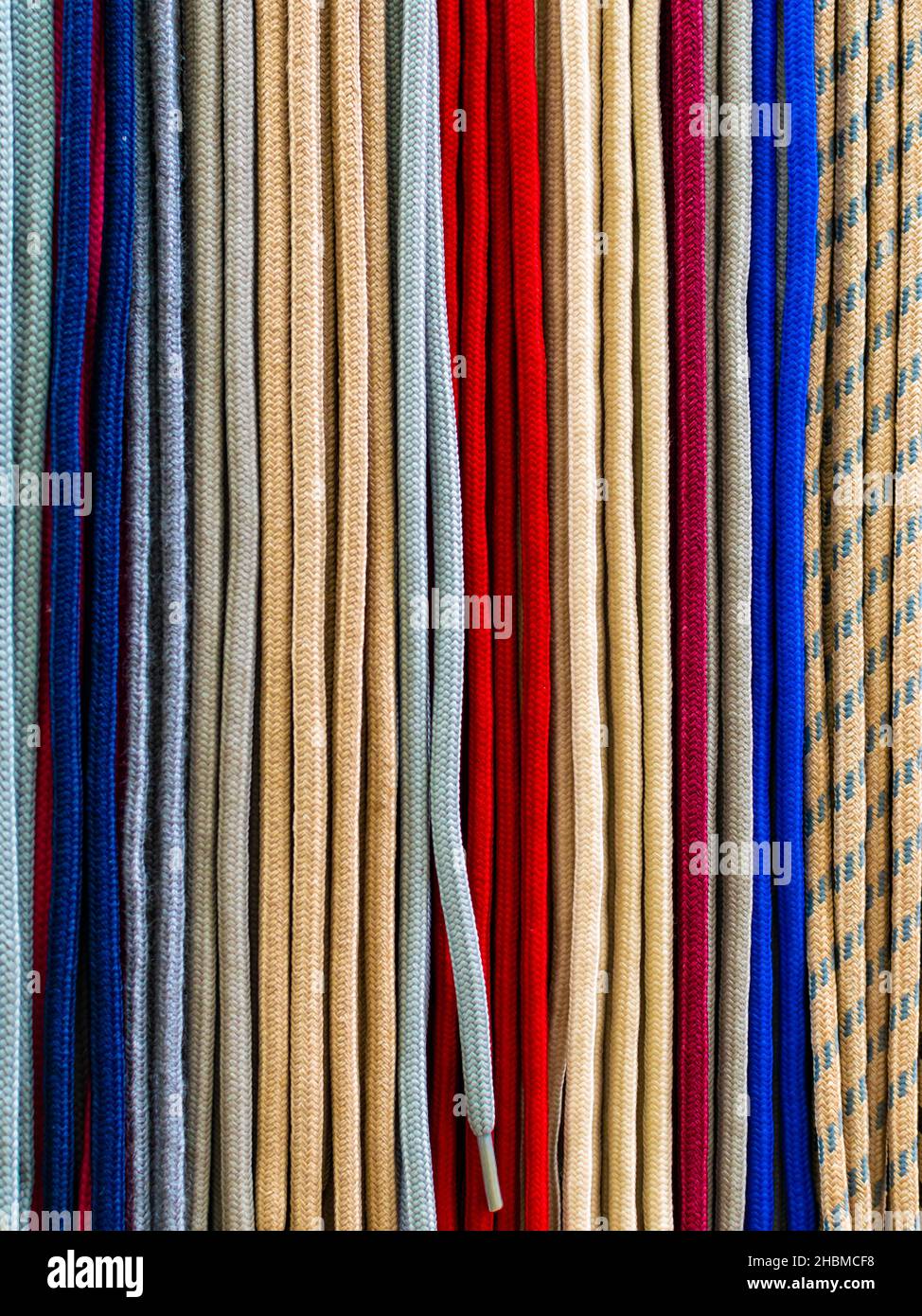 Vertical photo of colorful shoe laces Stock Photo - Alamy