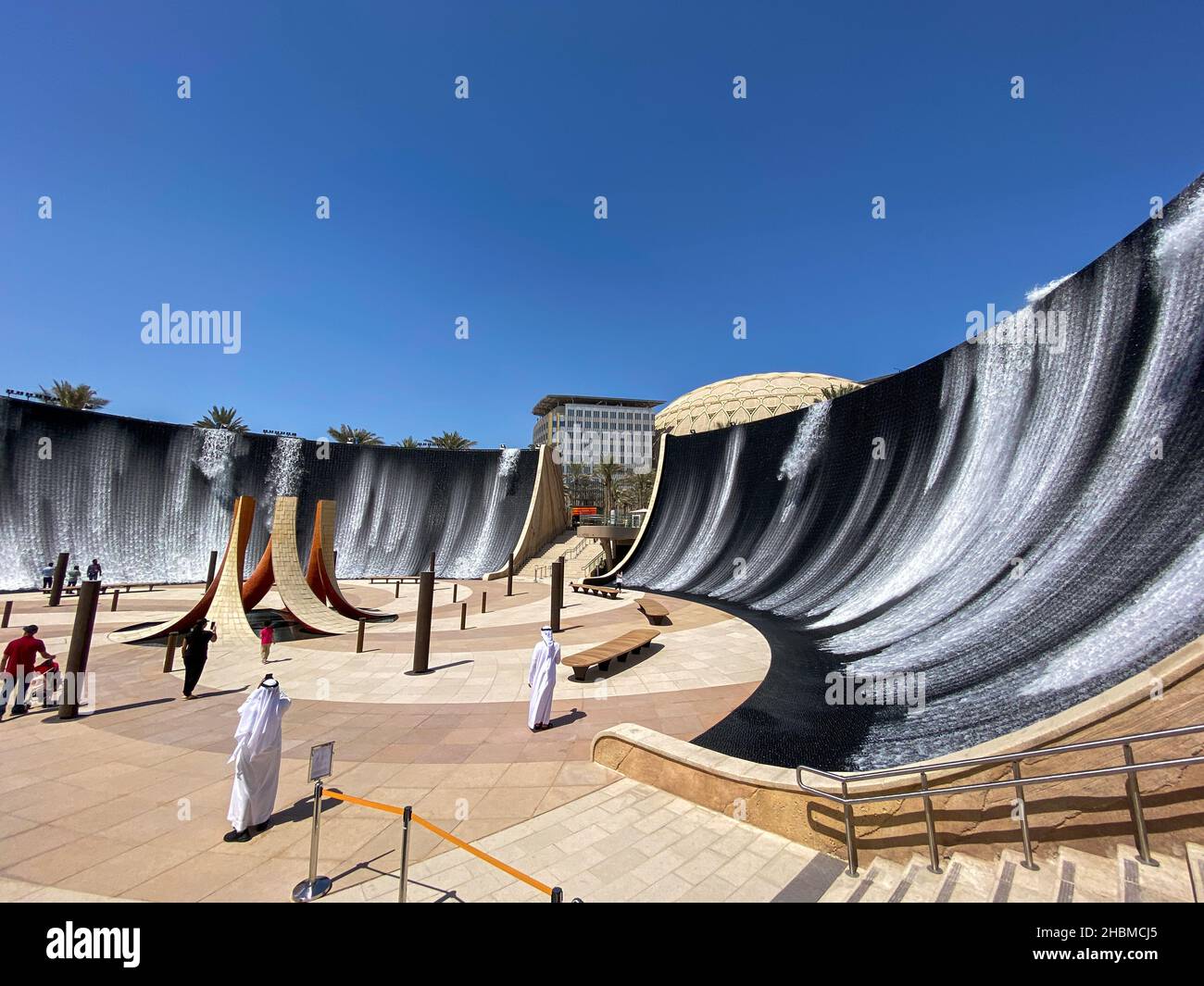 DUBAI, UNITED ARAB EMIRATES - Sep 23, 2021: Waterfalls at Dubai Expo ...
