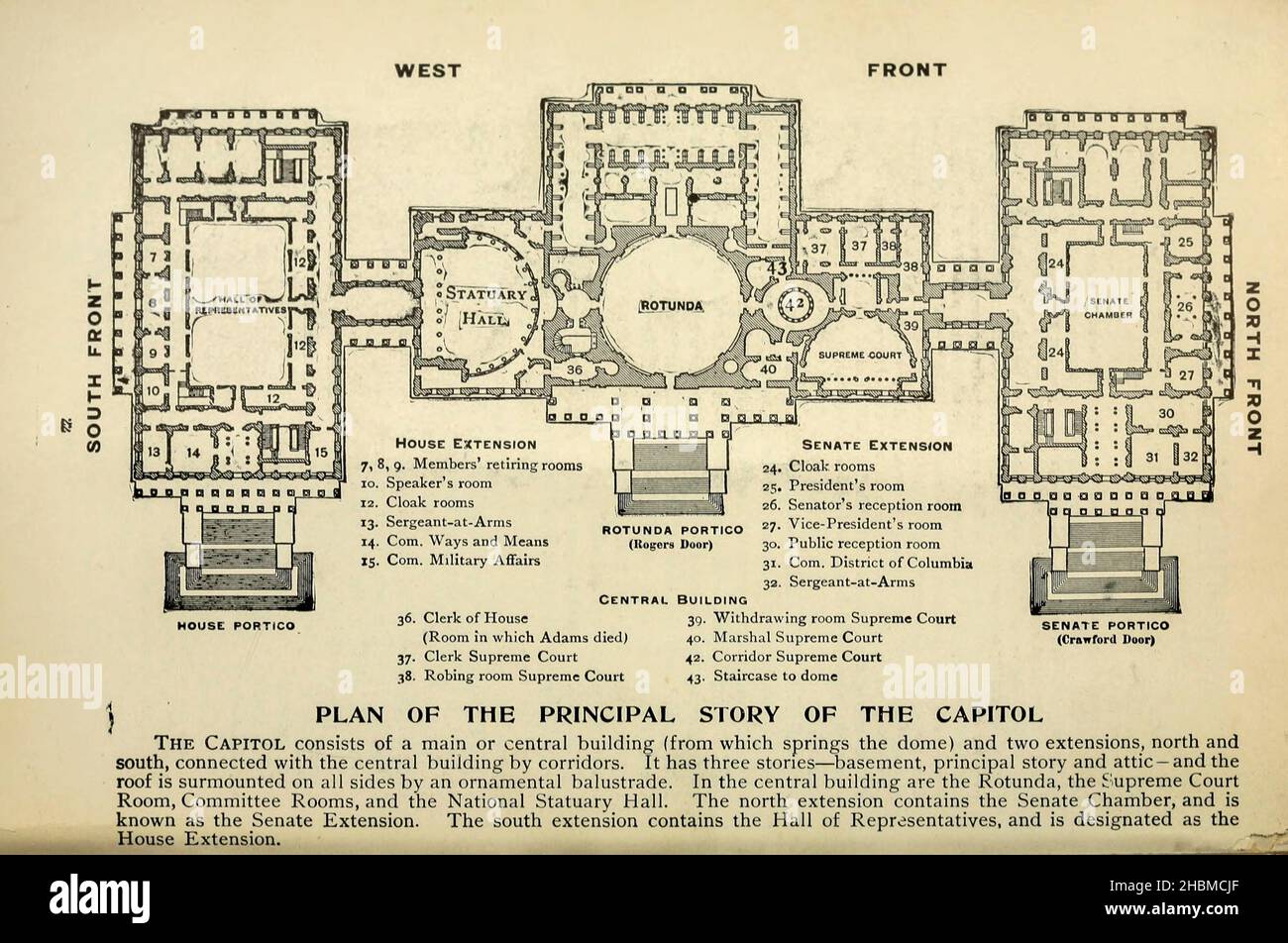 Plan of the Principal story of the Capitol from the ' Washington, a ...