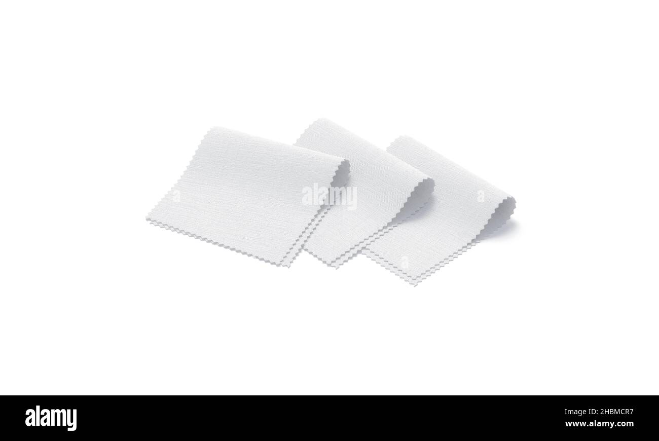 Blank white folded fabric samples mock up, side view Stock Photo - Alamy