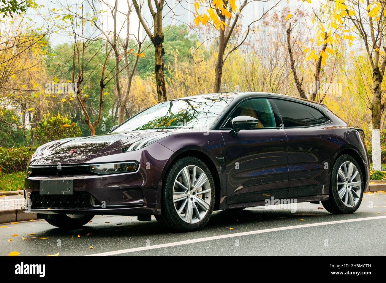 Zeekr 001 a Chinese electric car on a test drive in Hangzhou, Zhejiang ...