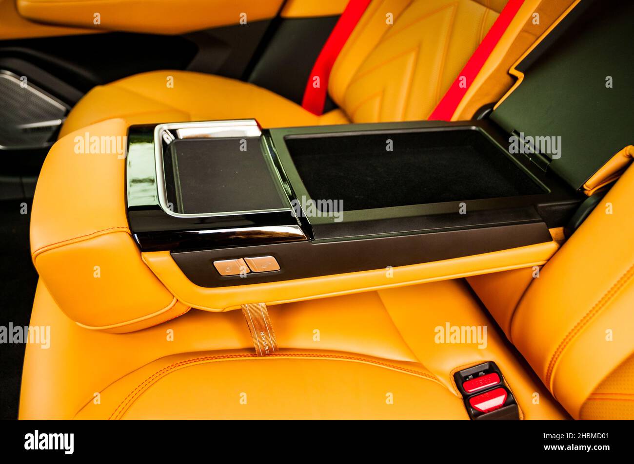 Interior of Zeekr 001 a Chinese electric car on a test drive in ...