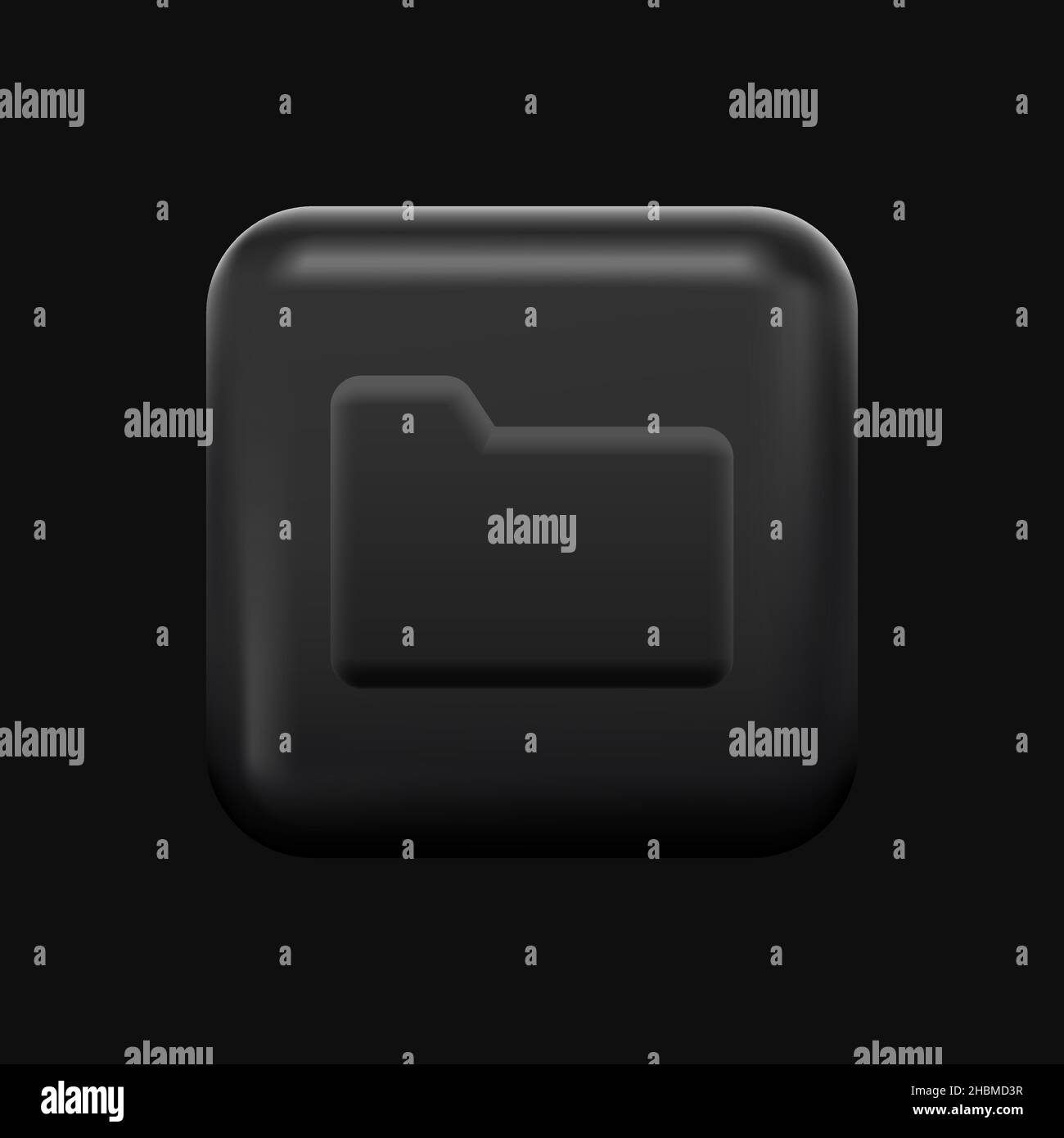 Simple Black Folder Icon. 3d File Manager Button. Vector illustration ...