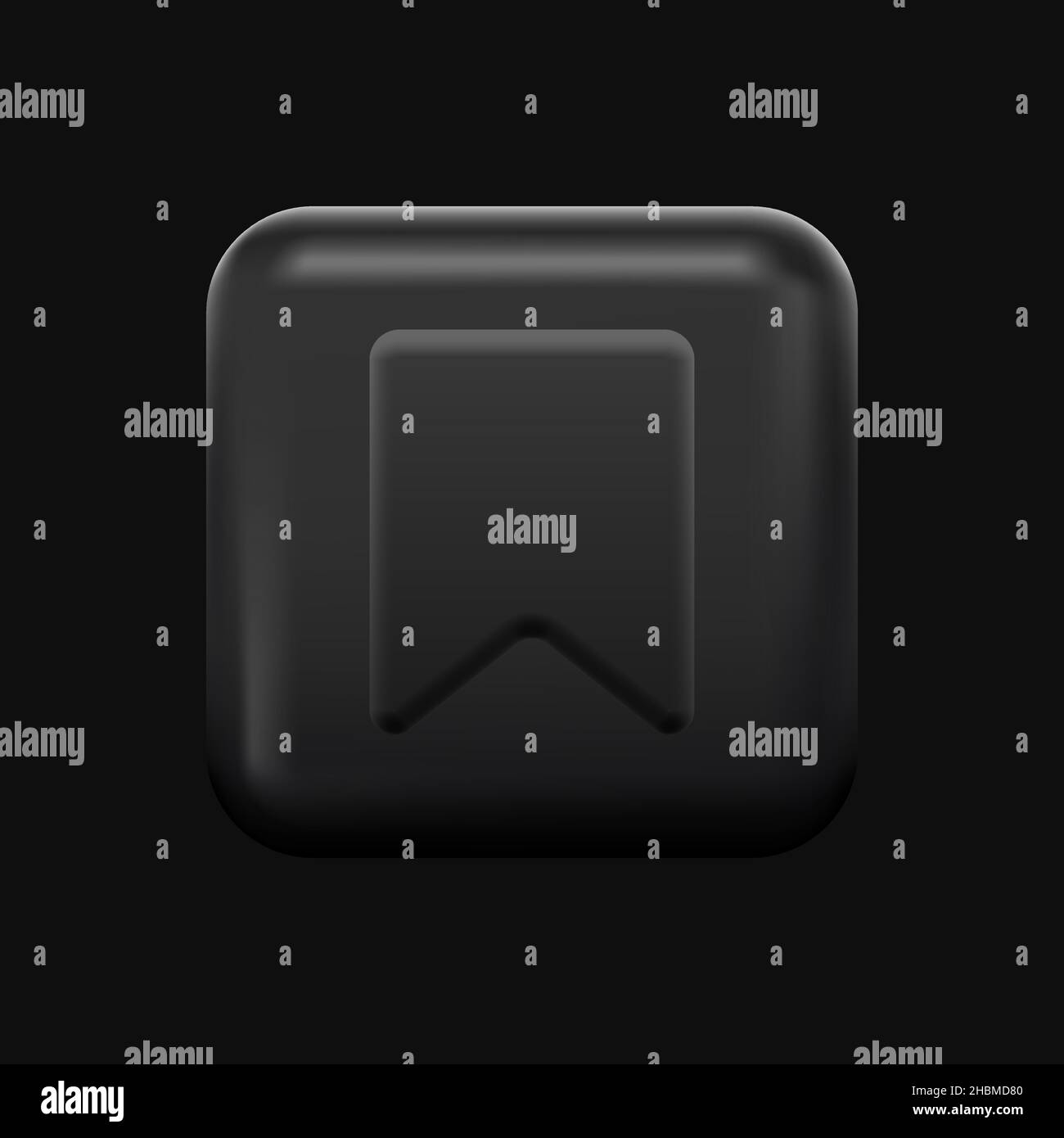 Bookmark Icon. Black Isolated 3D Object. Vector illustration Stock ...